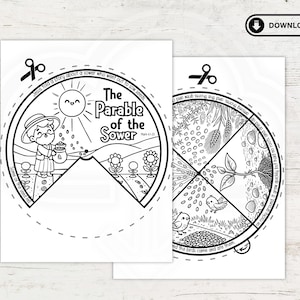 The Parable of the Sower Coloring Wheel, Coloring Wheel, Printable ...