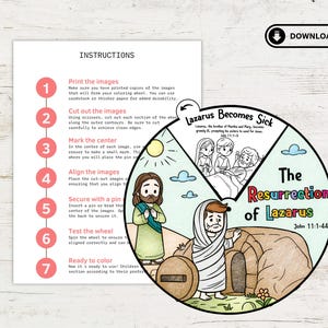 The Resurrection of Lazarus - Coloring Wheel | Bible Story Activity for ...
