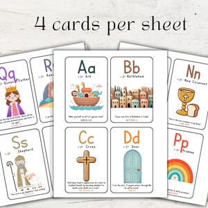 ABC Bible Scripture Flash Cards | Christian Alphabet Card Set | Kids ...