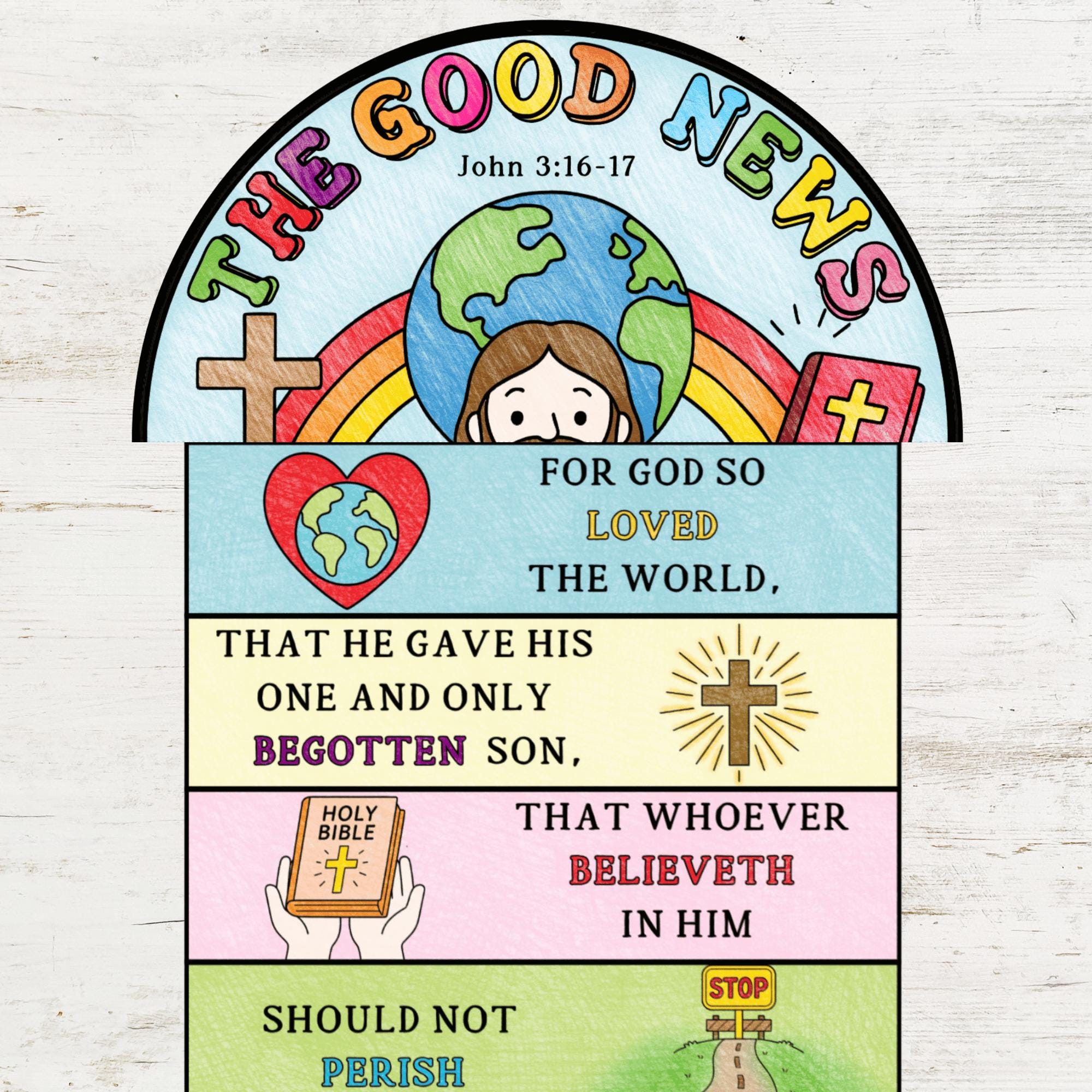 John 3:16 Bible Craft for Kids | the Good News Folding Surprise ...