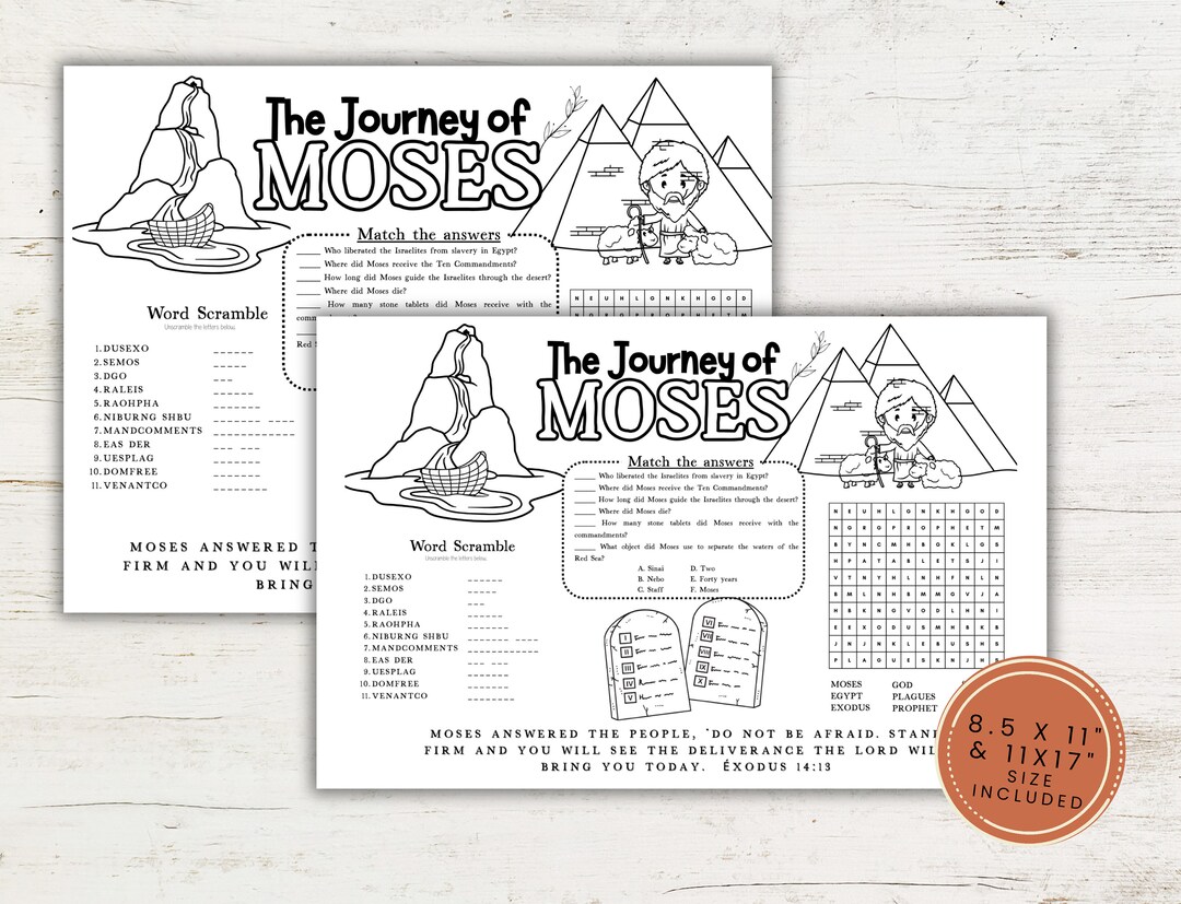 The Journey of Moses Placemat, Fun Bible Crafts and Activities for Kids ...
