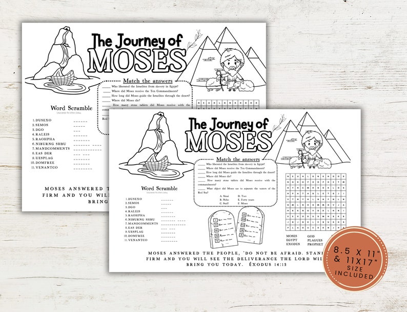 The Journey of Moses Placemat, Fun Bible Crafts and Activities for Kids ...