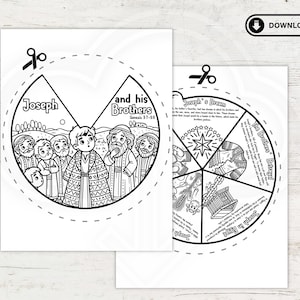 Joseph and His Brothers Coloring Wheel | Bible Story Activity for Kids ...