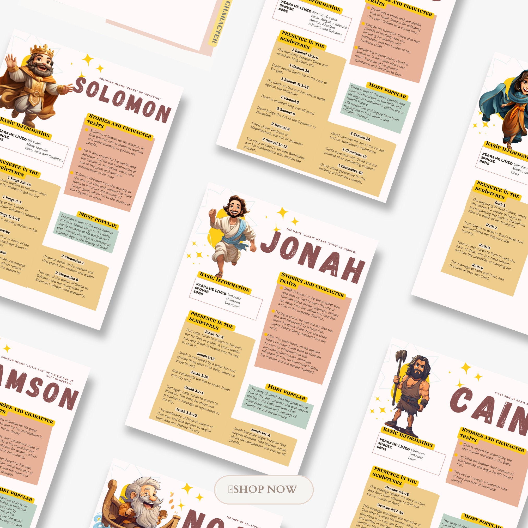 Bible Studies for Children, History of 54 Biblical Heroes, Bible ...