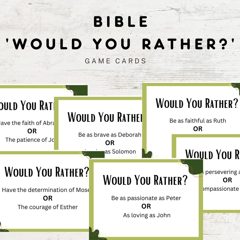 Bible "would You Rather" Questions | "would You Rather" | Bible This or ...
