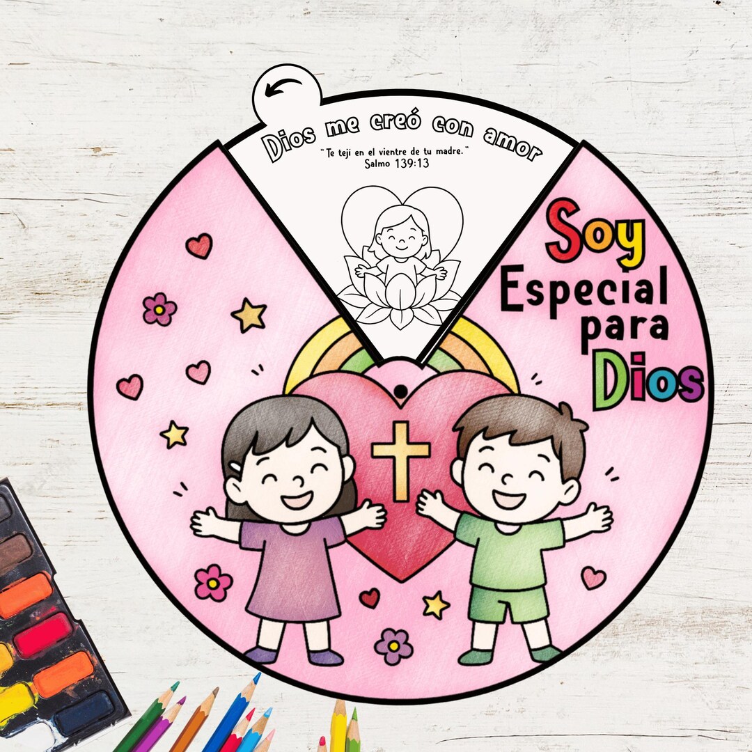 I Am Special to God IN SPANISH– Christian Coloring Wheel for Kids ...