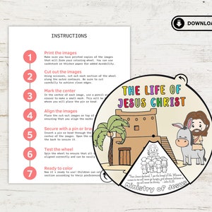 The Life of Jesus Christ Coloring Wheel | Bible Story Wheel | Printable ...