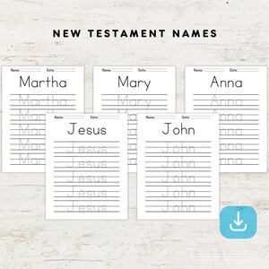 Names Tracing Sheet Handwriting | Practice Biblical Names Tracing ...
