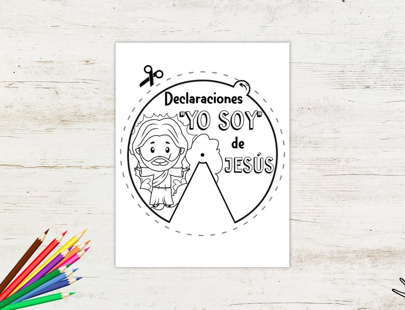 I Am Statements of Jesus Coloring Wheel IN SPANISH| Printable Bible ...