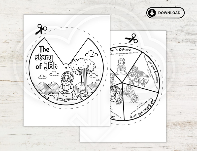 The Story of Job Coloring Wheel | Bible Story Activity for Kids ...