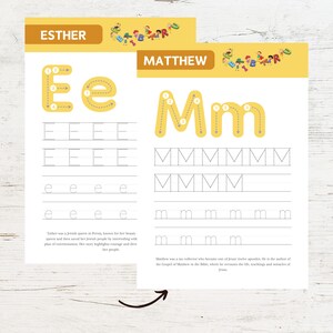 Biblical Alphabet Practice, Bible Alphabet Characters, Handwriting ...