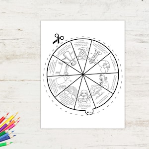 Psalm 23 Coloring Wheel IN SPANISH, Jesus Coloring Wheel, Printable ...