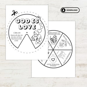 Gods Love Coloring Wheel | Printable Bible Valentine | Coloring Wheel ...