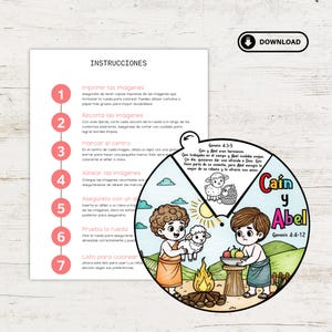 Cain and Abel Coloring Wheel IN SPANISH | Bible Story Activity for Kids ...