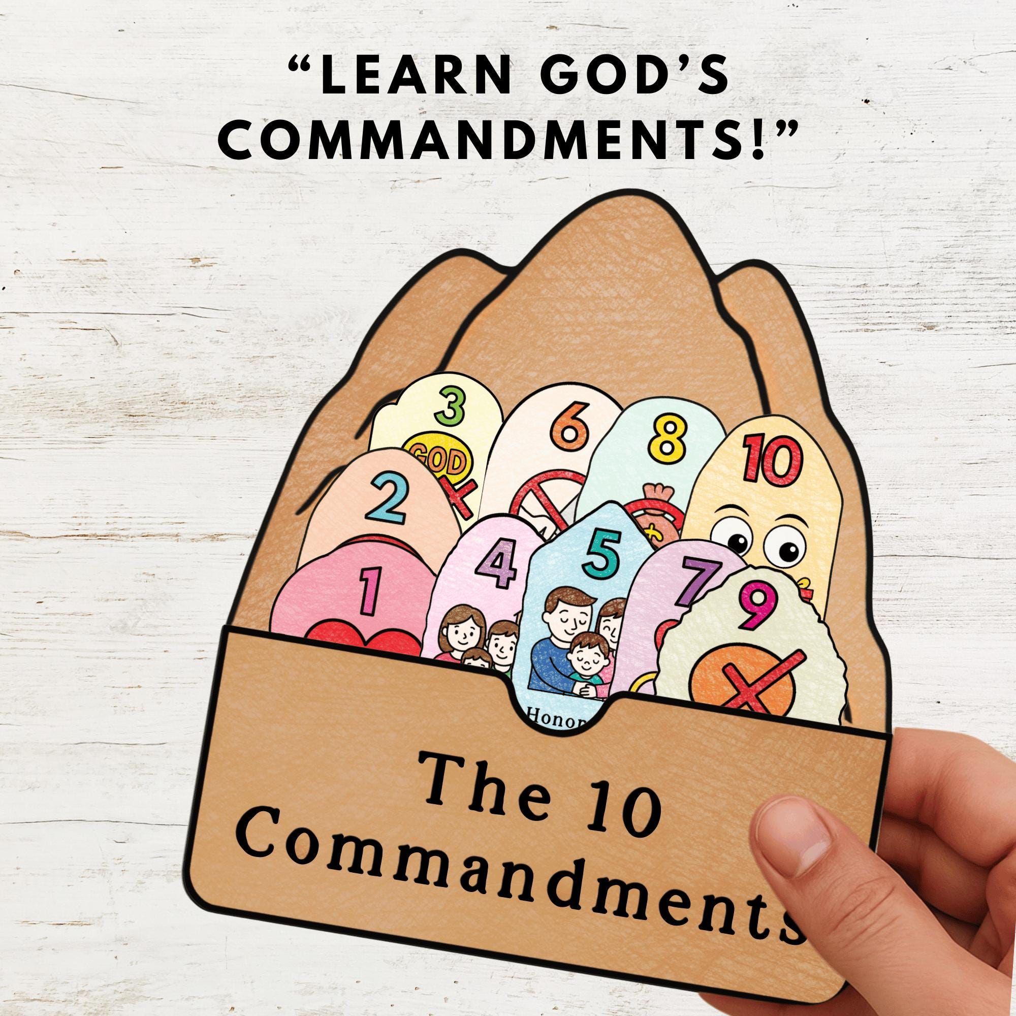 10 Commandments Pocket Craft for Kids | Bible Coloring Activity ...