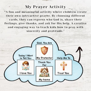 Interactive Prayer Craft for Kids | Printable Bible Activity | Sunday ...