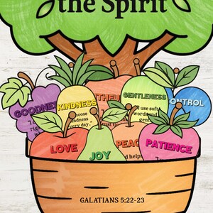 Fruit of the Spirit Pocket Craft for Kids | Bible Coloring Activity ...