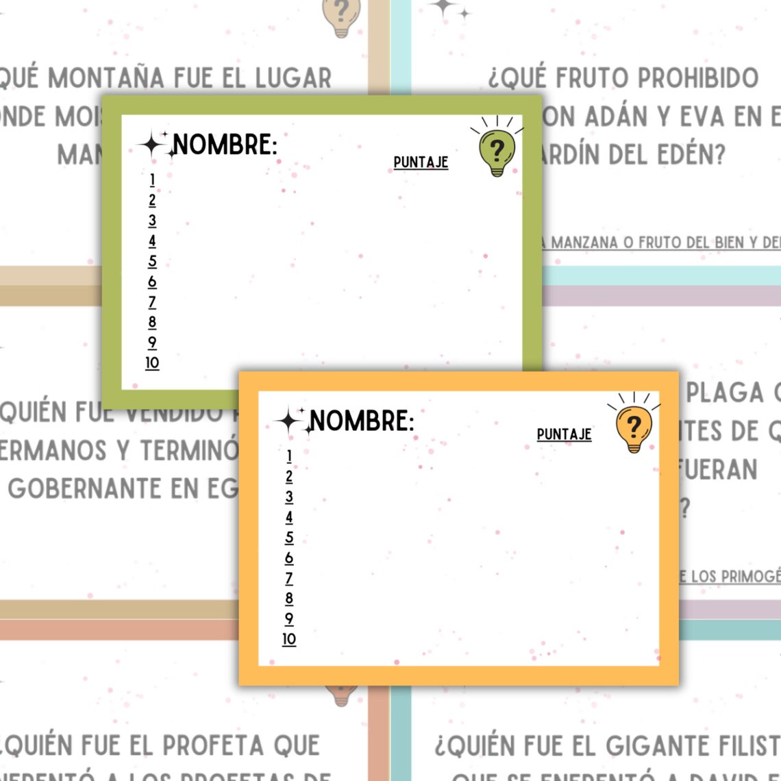 120 Tarjetas De Trivia De La Biblia ESPAÑOL Preguntas De Trivia Bíblica ...