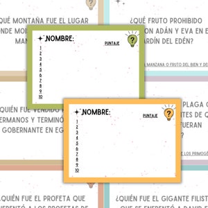 120 Tarjetas De Trivia De La Biblia ESPAÑOL Preguntas De Trivia Bíblica ...