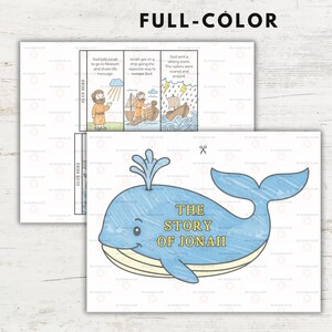 Jonah and the Whale Craft, Bible Story Activity for Kids, Sunday School ...