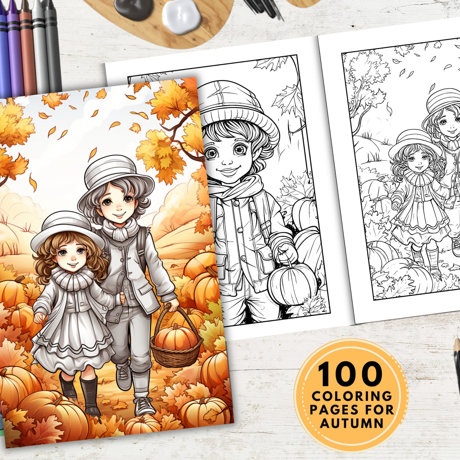 100 Autumn Coloring Pages for Kids Fall Coloring Pages Fall Activity ...