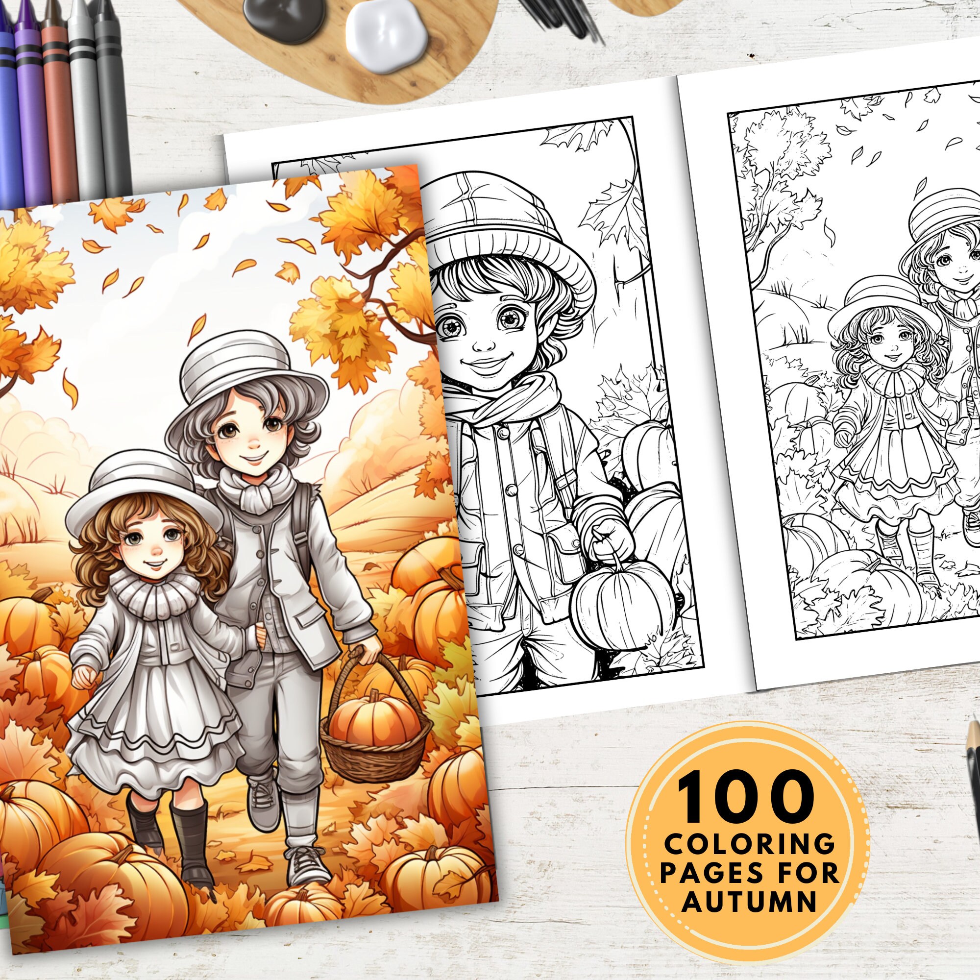 100 Autumn Coloring Pages for Kids Fall Coloring Pages Fall Activity ...