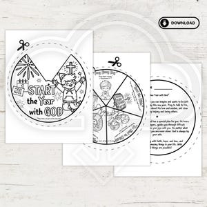Start the Year With God Coloring Wheel | Christian New Year’s Craft for ...