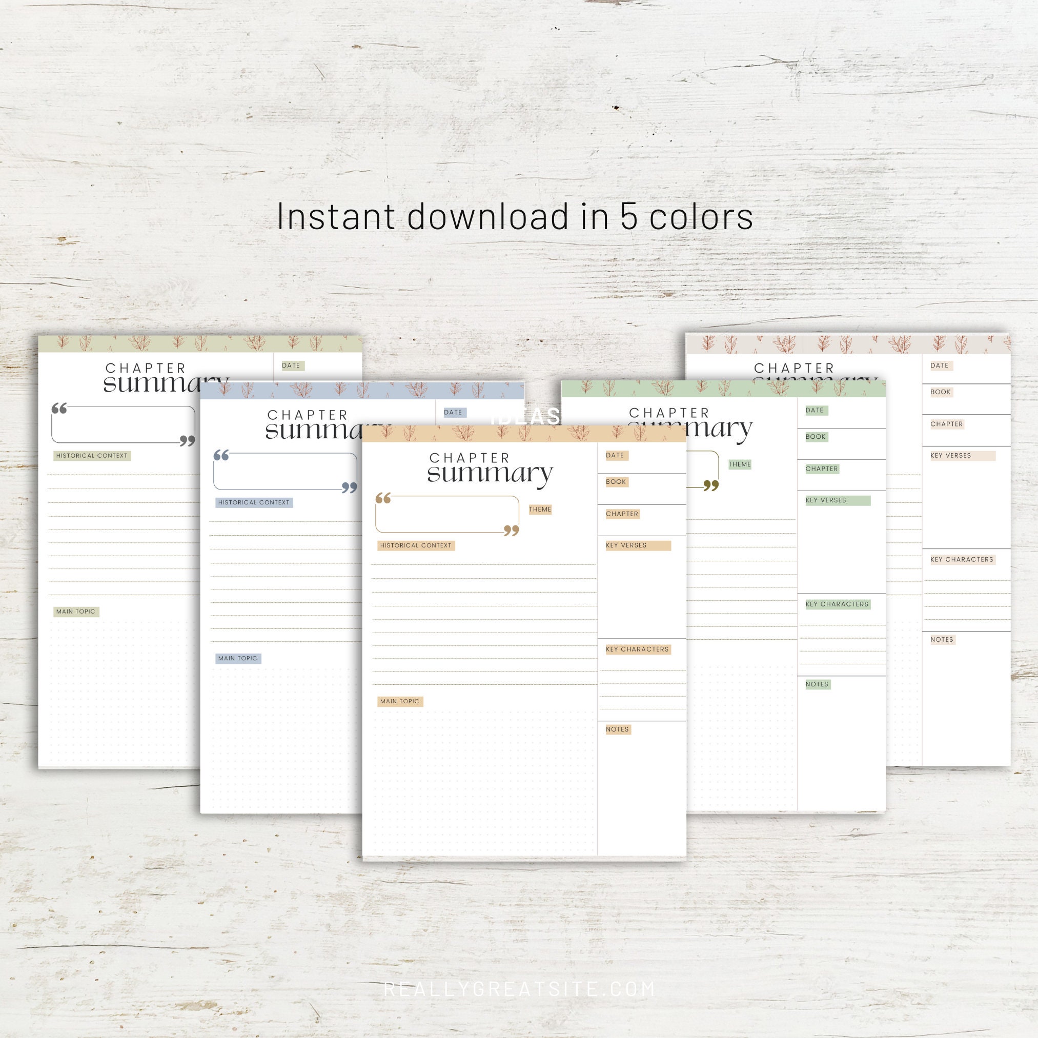 Printable Bible Chapter Summary Template: Organize Your Bible Study ...