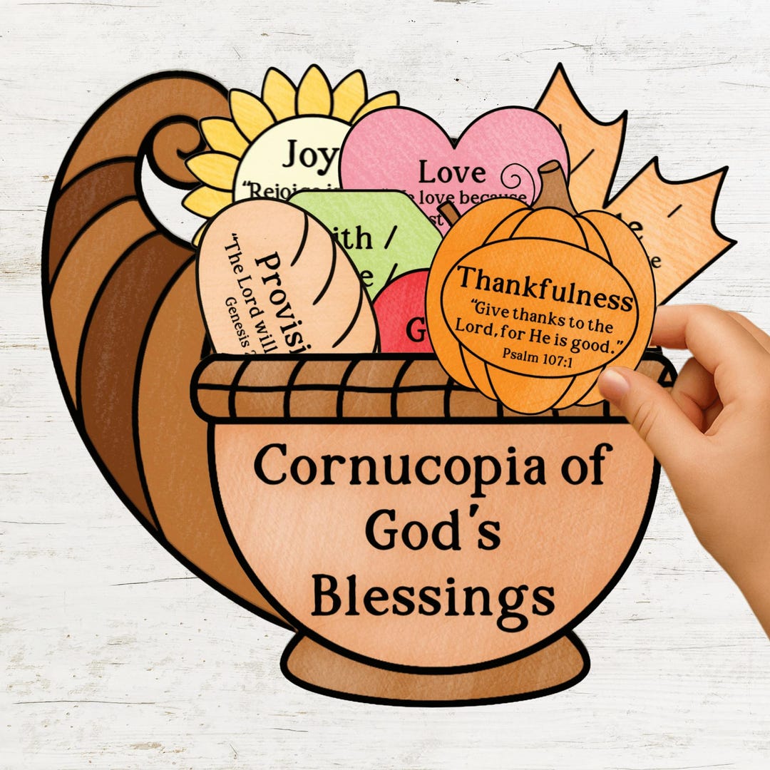 Cornucopia of God’s Blessings Pocket Craft | Thanksgiving Bible ...