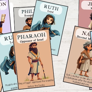 100 Bible Character Educational Cards, Activity for Kids, Christian ...