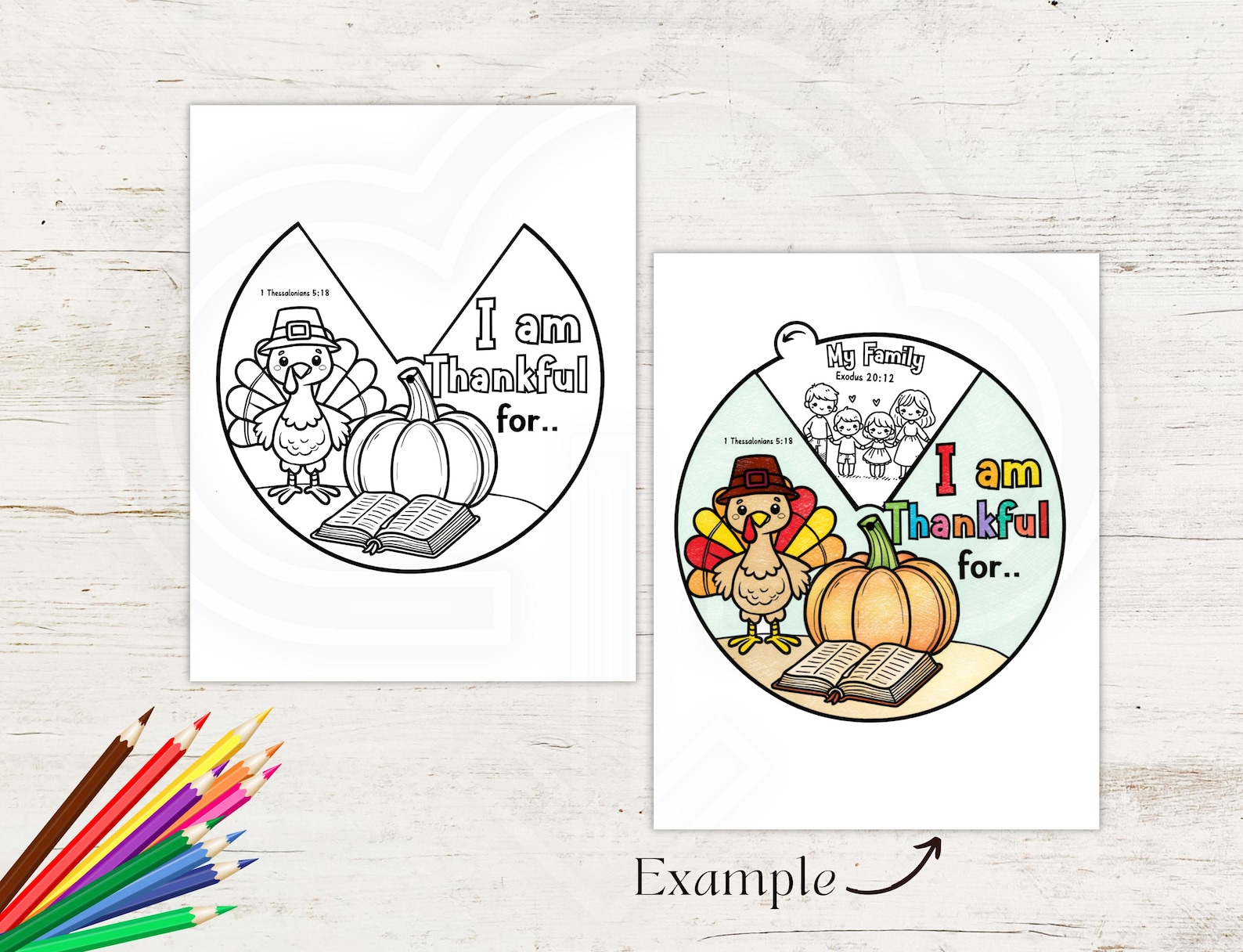 I Am Thankful for Coloring Wheel, Thanksgiving Coloring Wheel ...