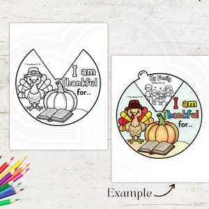 I Am Thankful for - Coloring Wheel, Thanksgiving Coloring Wheel ...