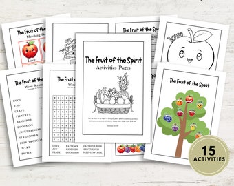 Fruit of the Spirit Activity Pages for Kids Bible Verse Worksheets ...