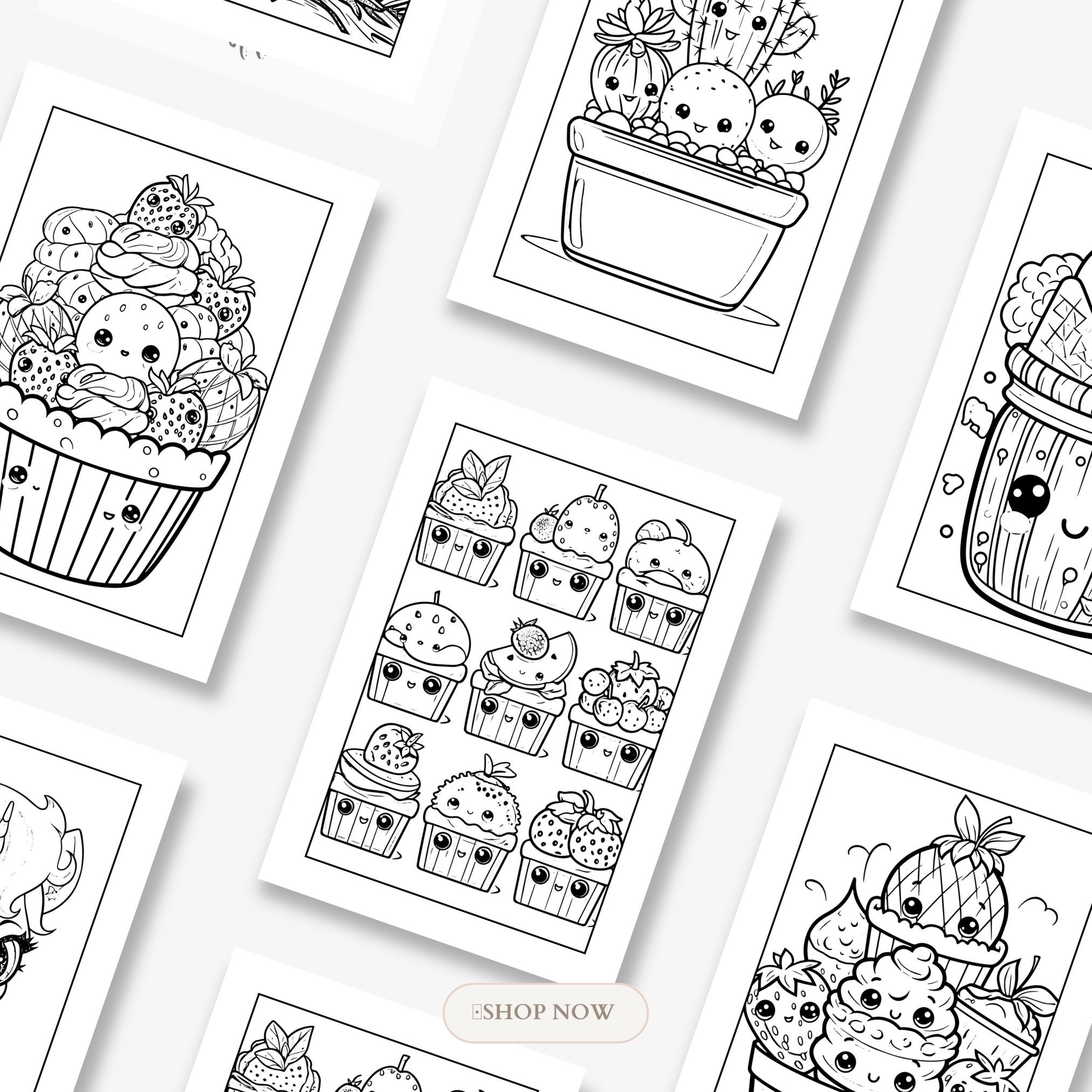 Kawaii Coloring Pages 50 Pages Cute Coloring Pages for Children and ...