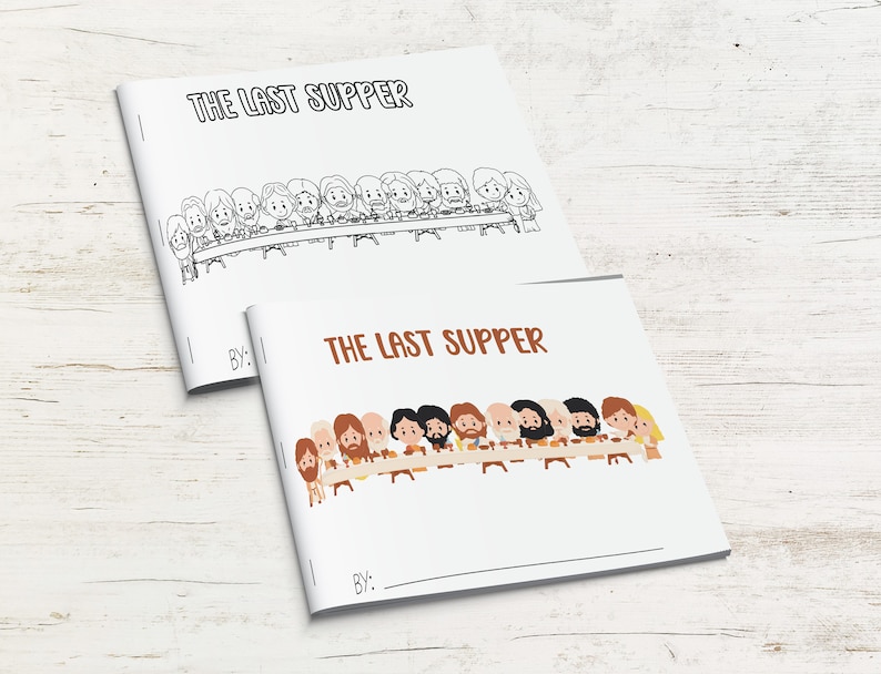Last Supper Printable for Kids, Printable Mini Book, Story of Easter ...