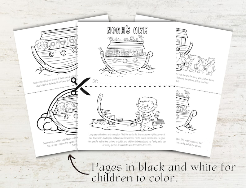 Noah Ark Printable for Kids, Printable Mini Book, Noah Ark Story, Kids ...