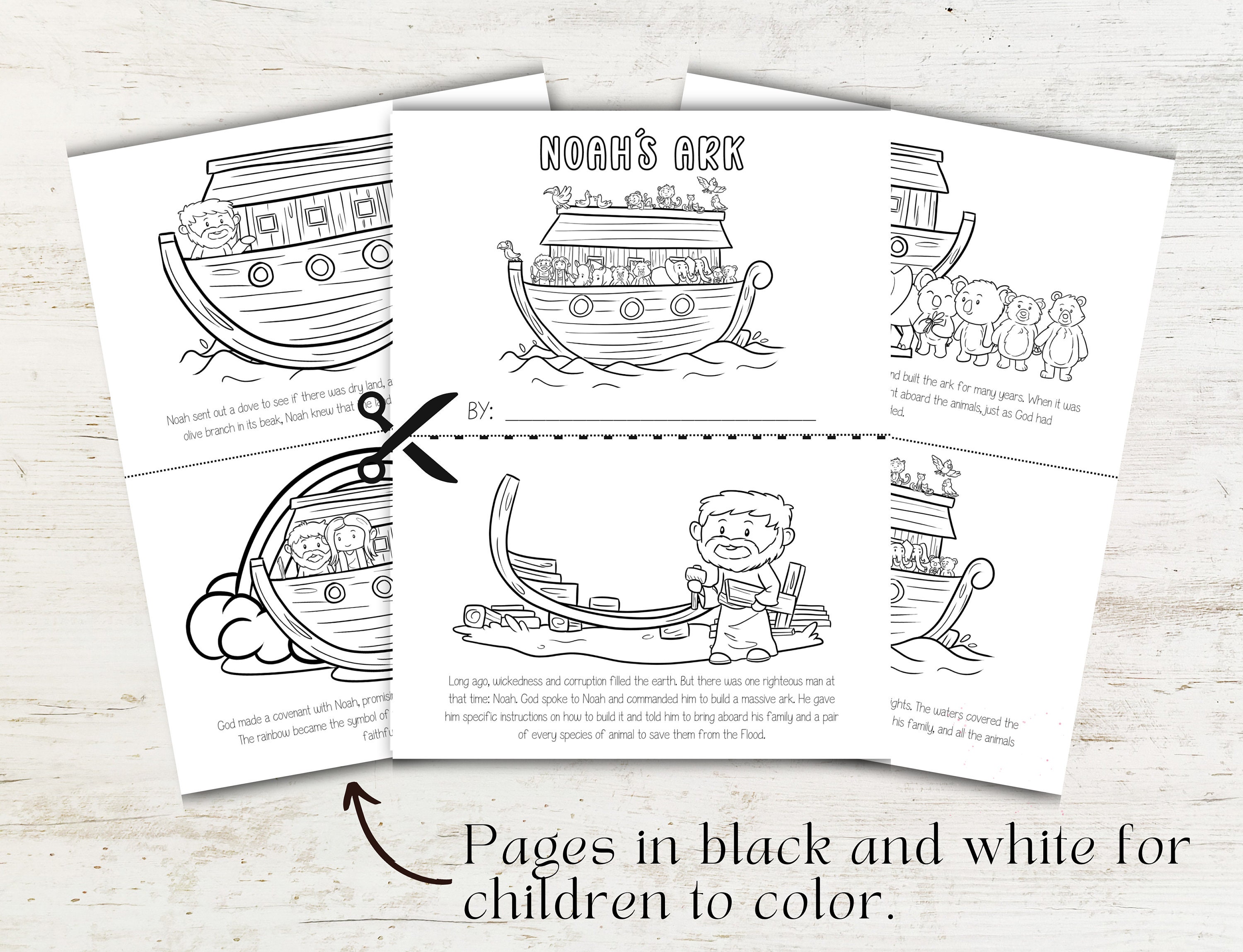 Noah Ark Printable for Kids, Printable Mini Book, Noah Ark Story, Kids ...