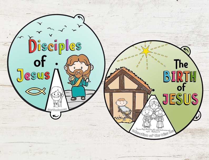 Coloring Wheel Bundle, Sunday School, Biblical Story, Coloring Wheel ...