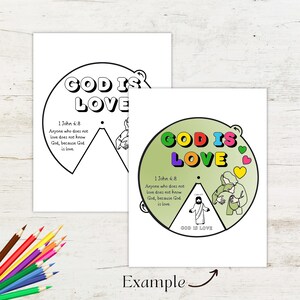 Gods Love Coloring Wheel | Printable Bible Valentine | Coloring Wheel ...