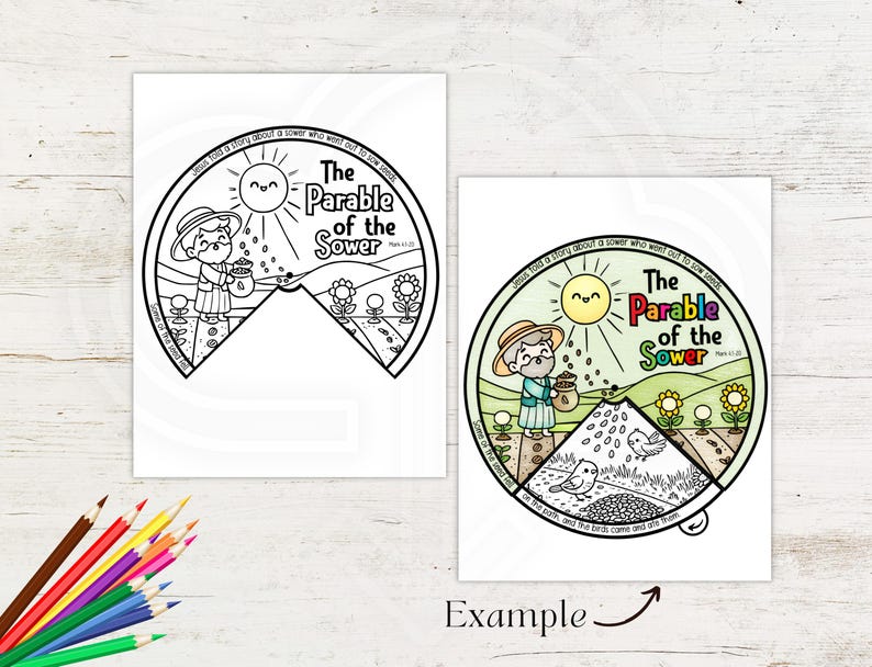 The Parable of the Sower Coloring Wheel, Coloring Wheel, Printable ...