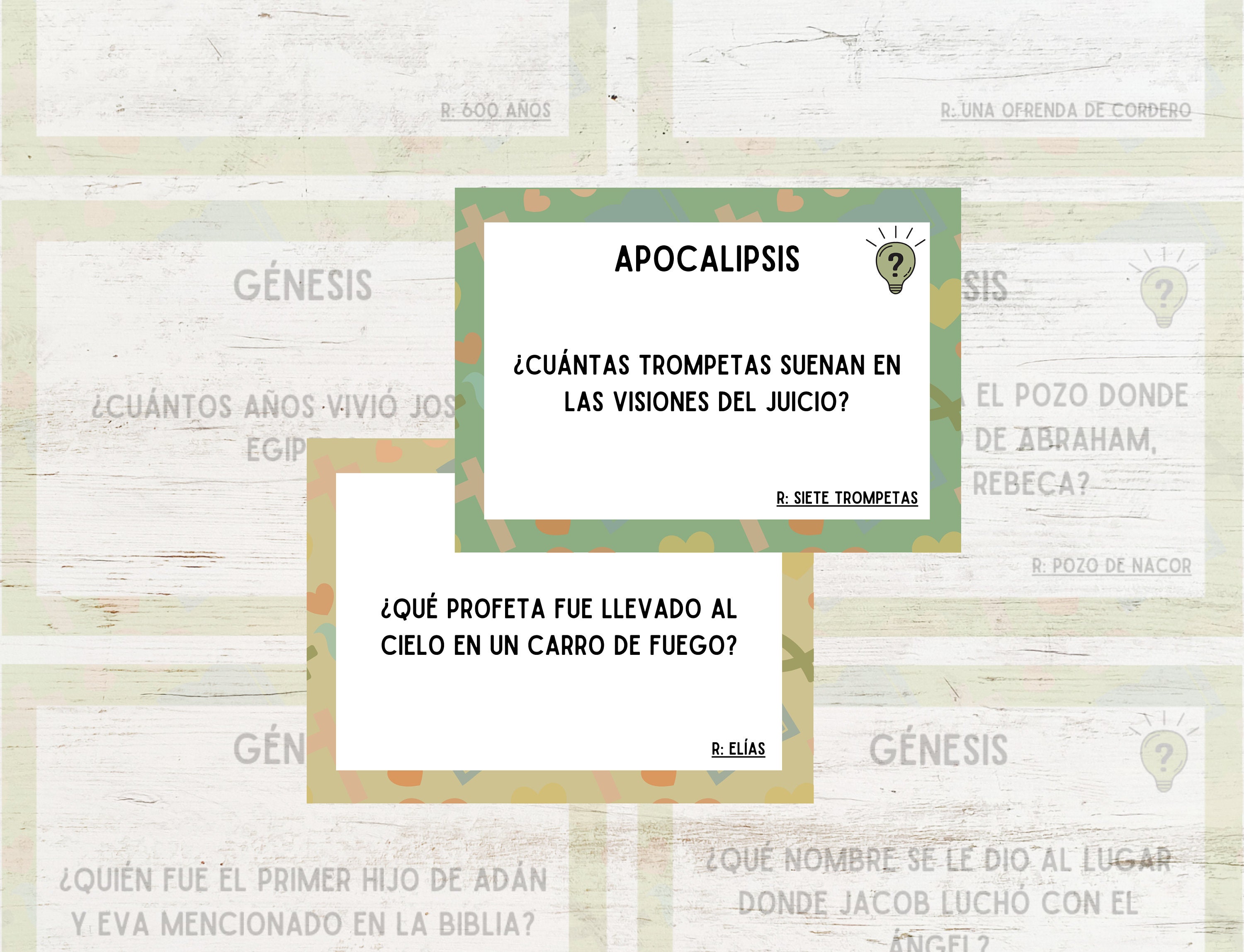 552 Bible Trivia Cards in SPANISH Bible Trivia Questions Bible Trivia ...