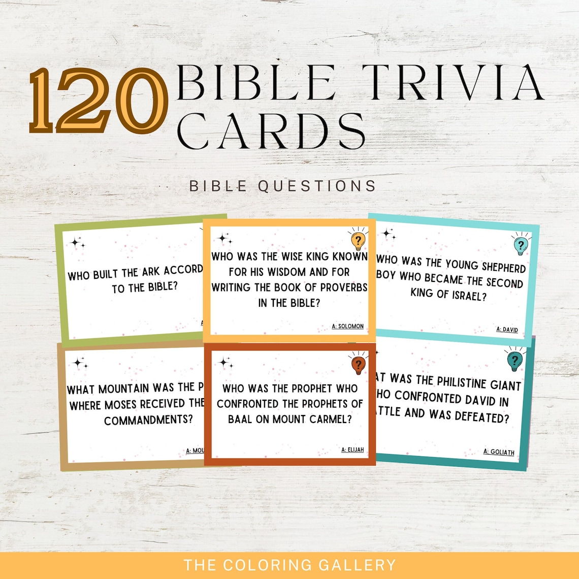 120 Bible Trivia Cards | Bible Trivia Questions | Printable Bible ...