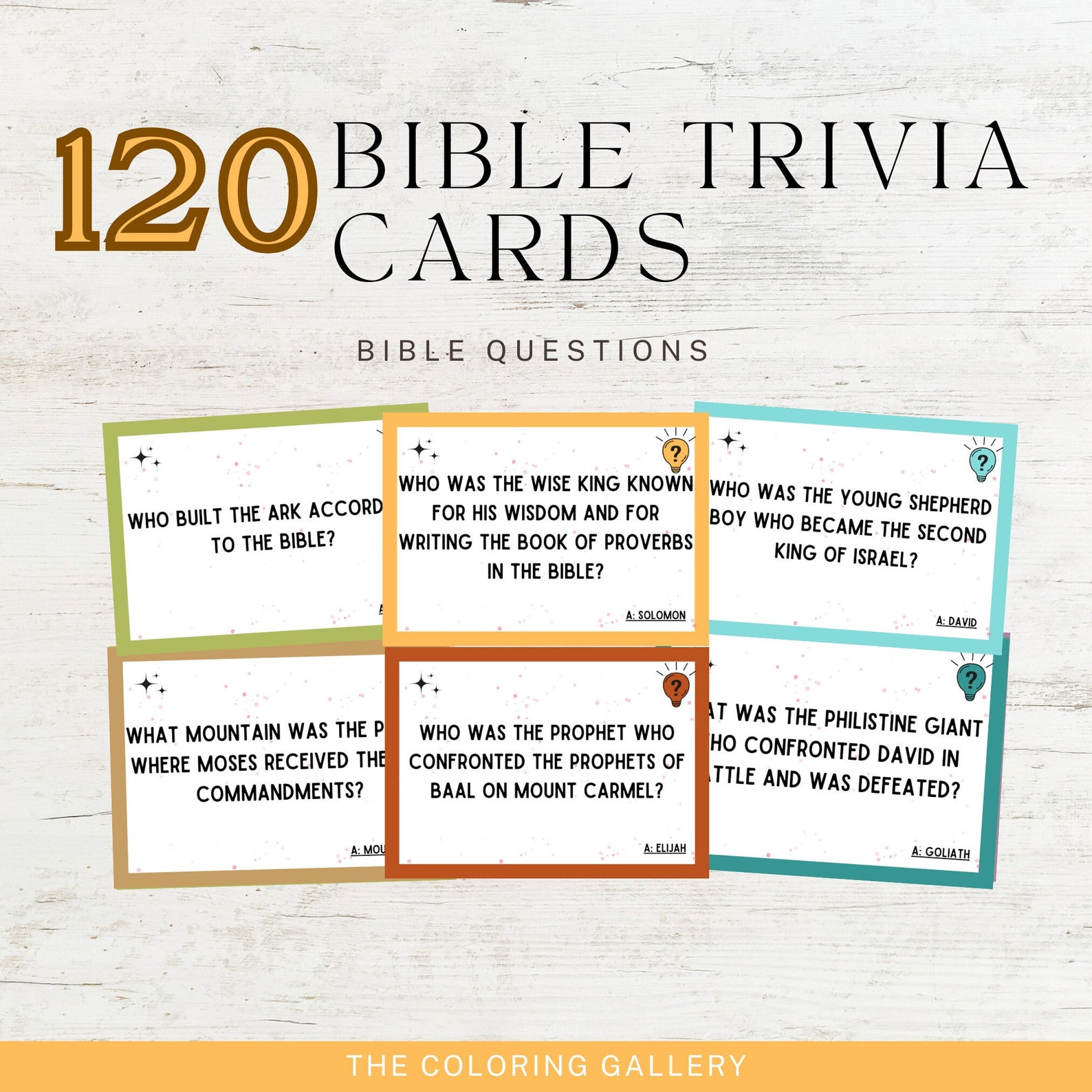 120 Bible Trivia Cards Bible Trivia Questions Printable Bible Trivia ...