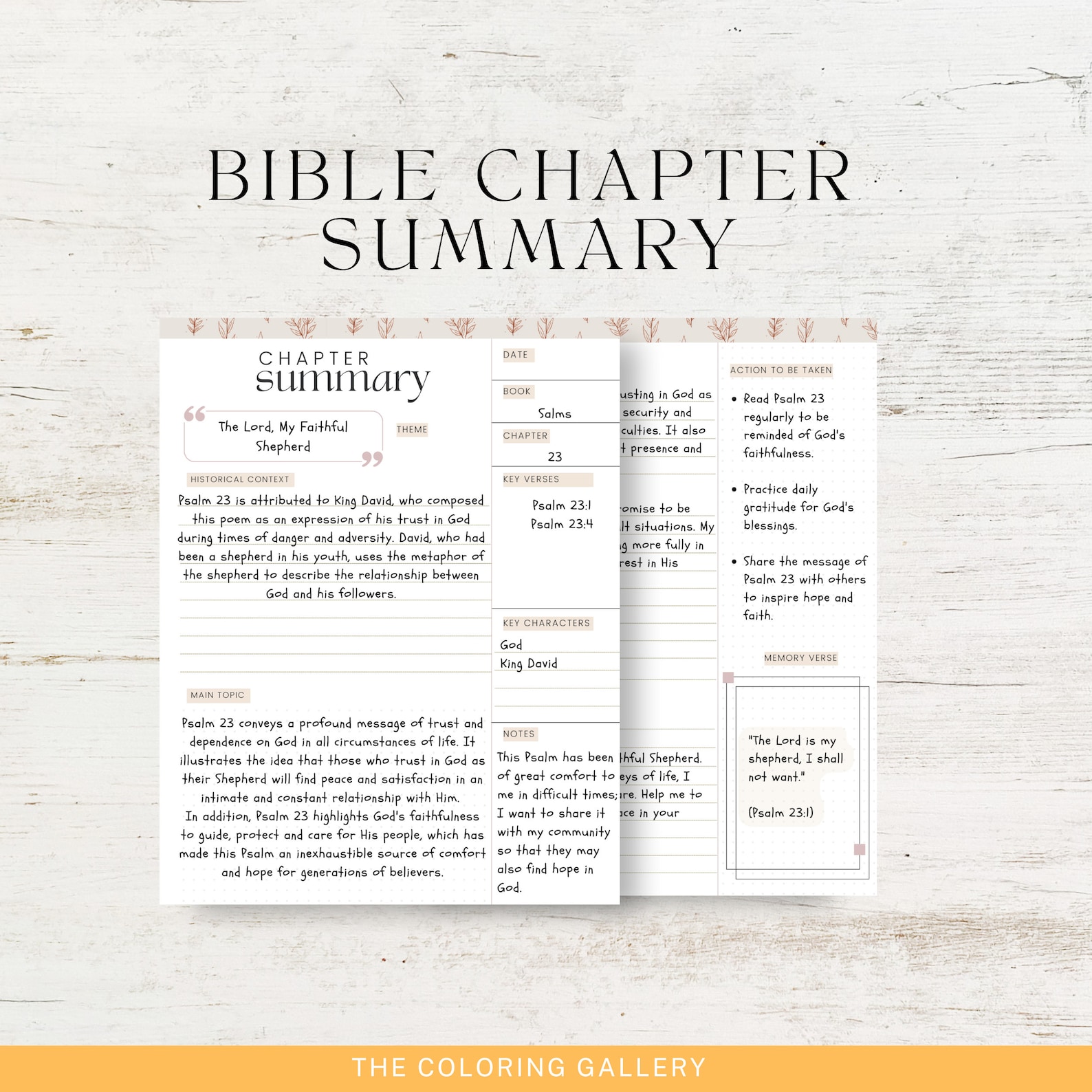 Printable Bible Chapter Summary Template: Organize Your Bible Study ...