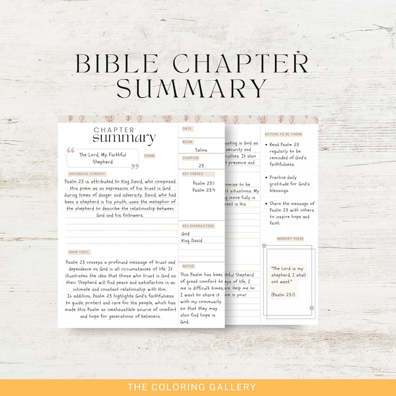 Printable Bible Chapter Summary Template: Organize Your Bible Study ...