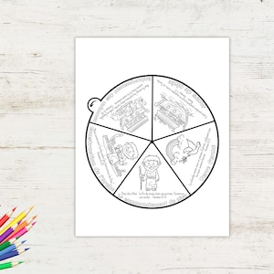 Noahs Ark Coloring Wheel FRENCH | Bible Story Activities | Printable ...