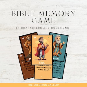 Bible Characters 4-in-1 Kit: "coloring Book, Bible Study, Memory Game ...