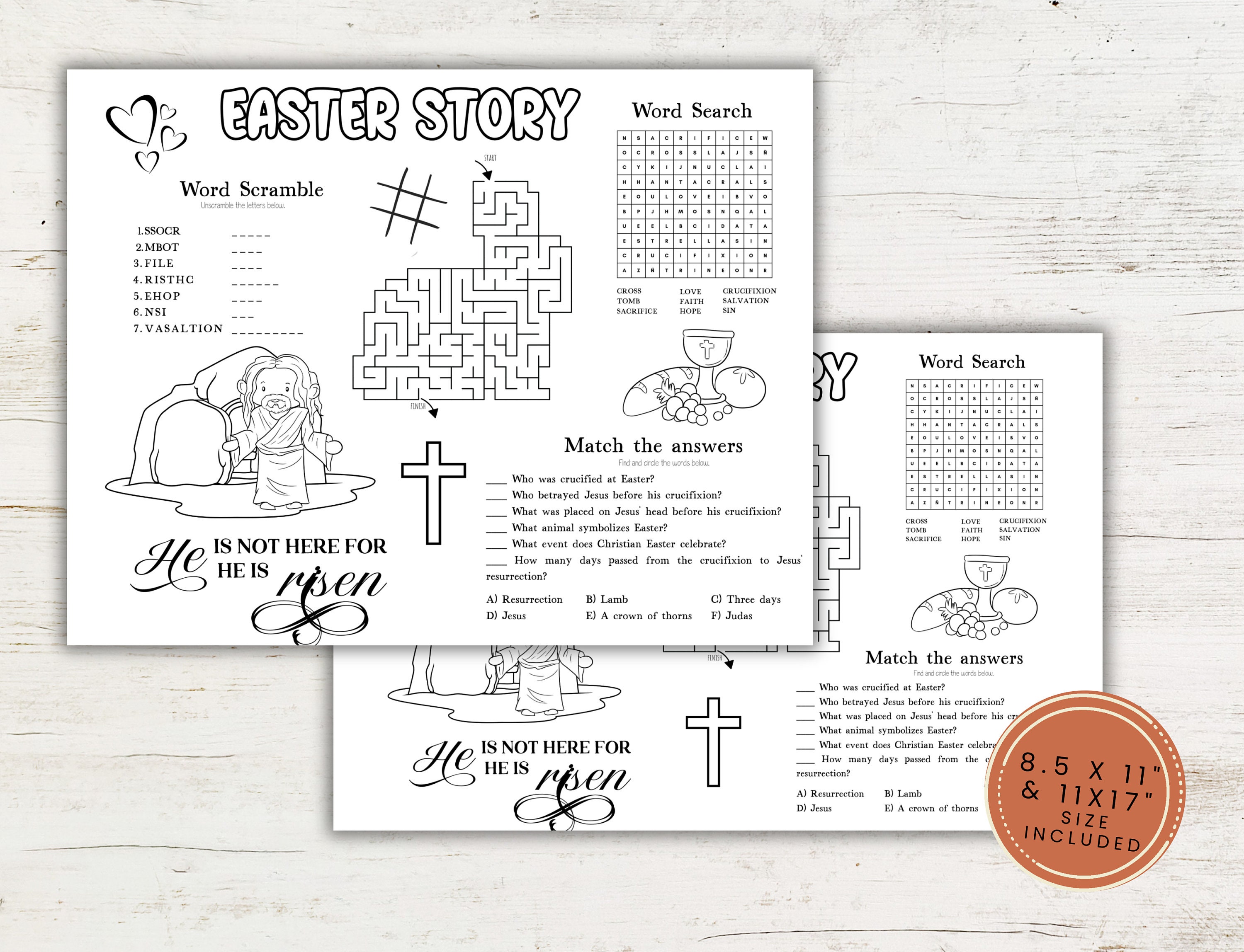 Easter Story Activities, Holy Week Activities for Kids, Bible Activity ...