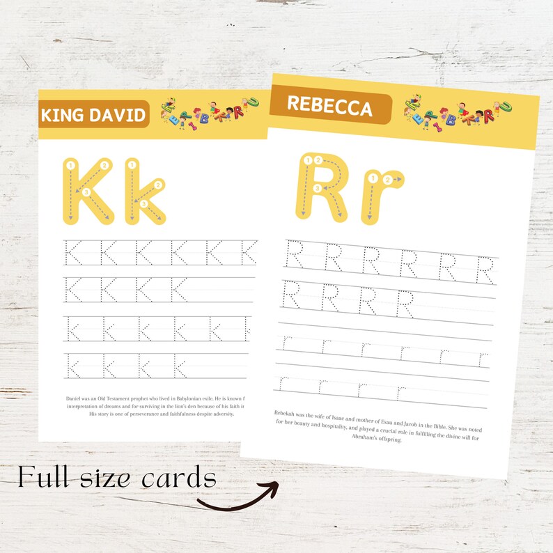 Biblical Alphabet Practice Bible Alphabet Characters - Etsy