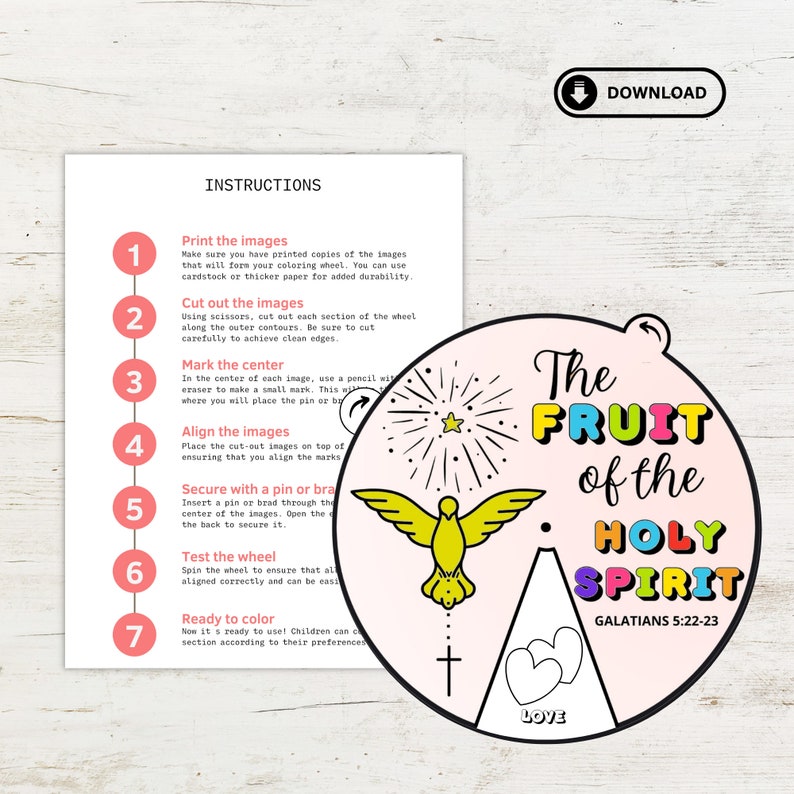 Fruit of the Spirit Coloring Wheel | Coloring Wheel | Printable Bible ...